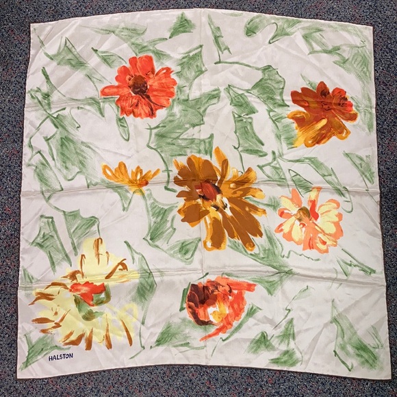 Halston Heritage | Accessories | Halston Floral Silk Scarf | Poshmark